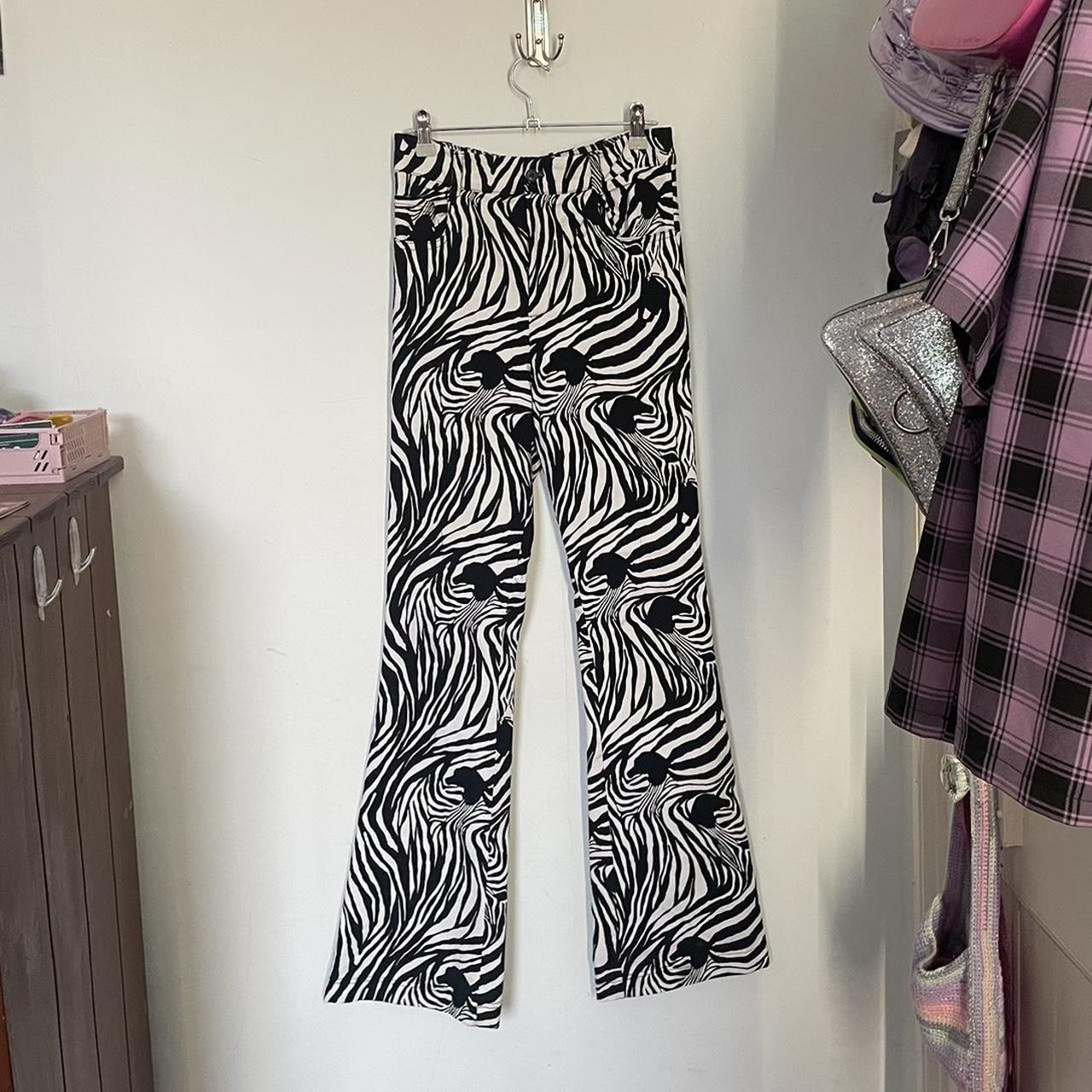 Urban Outfitters zebra print flares — super... - Depop