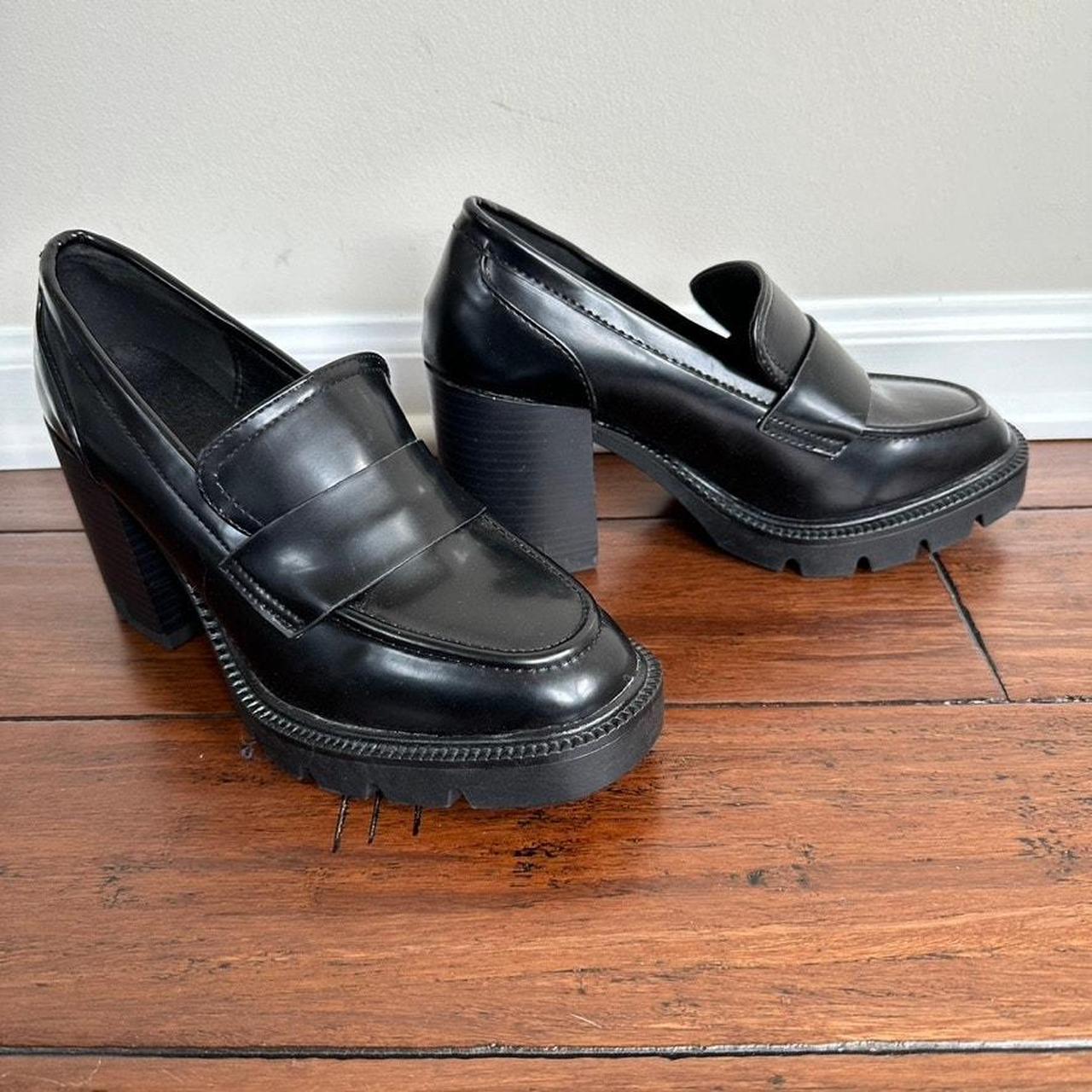 Madden Girl SMARTY Chunky Loafers Heeled Shoe Lug... - Depop