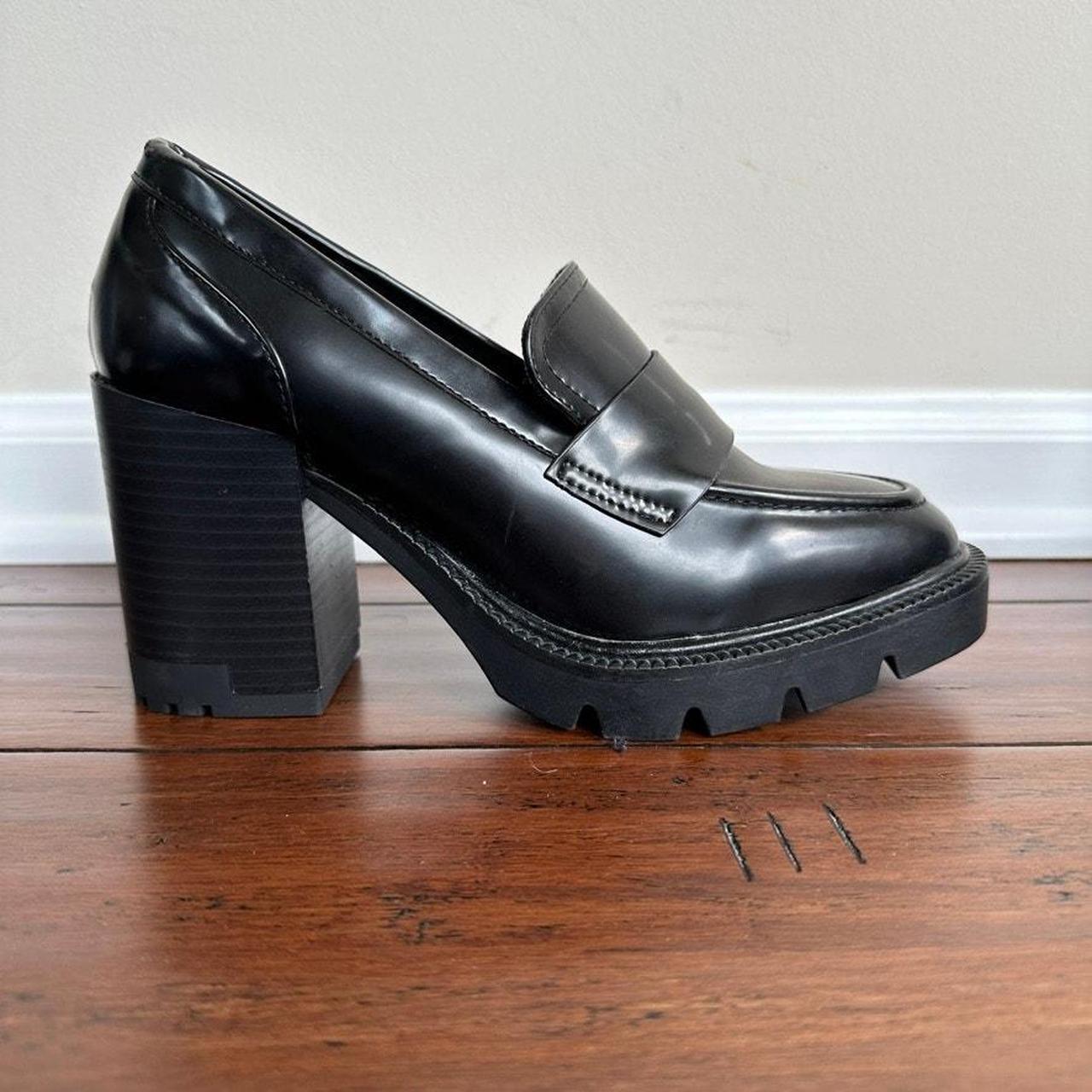 Madden Girl SMARTY Chunky Loafers Heeled Shoe Lug... - Depop