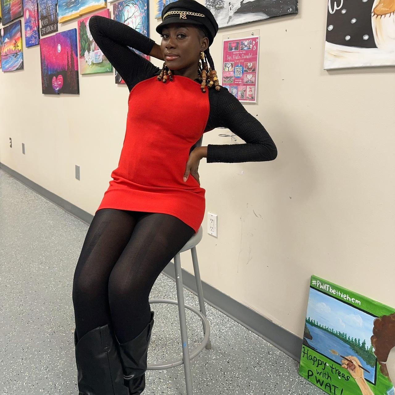 Red Zara dress Worn once - Depop