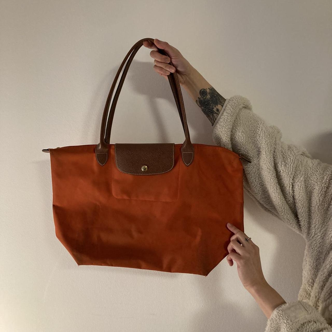 Longchamp Burnt Orange Le Pliage Tote Bag 48cm... - Depop