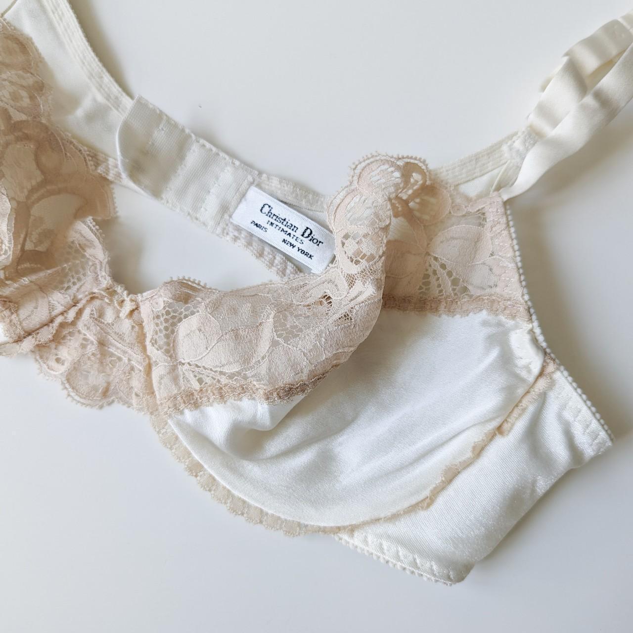 Dior Women's White and Cream Bra | Depop