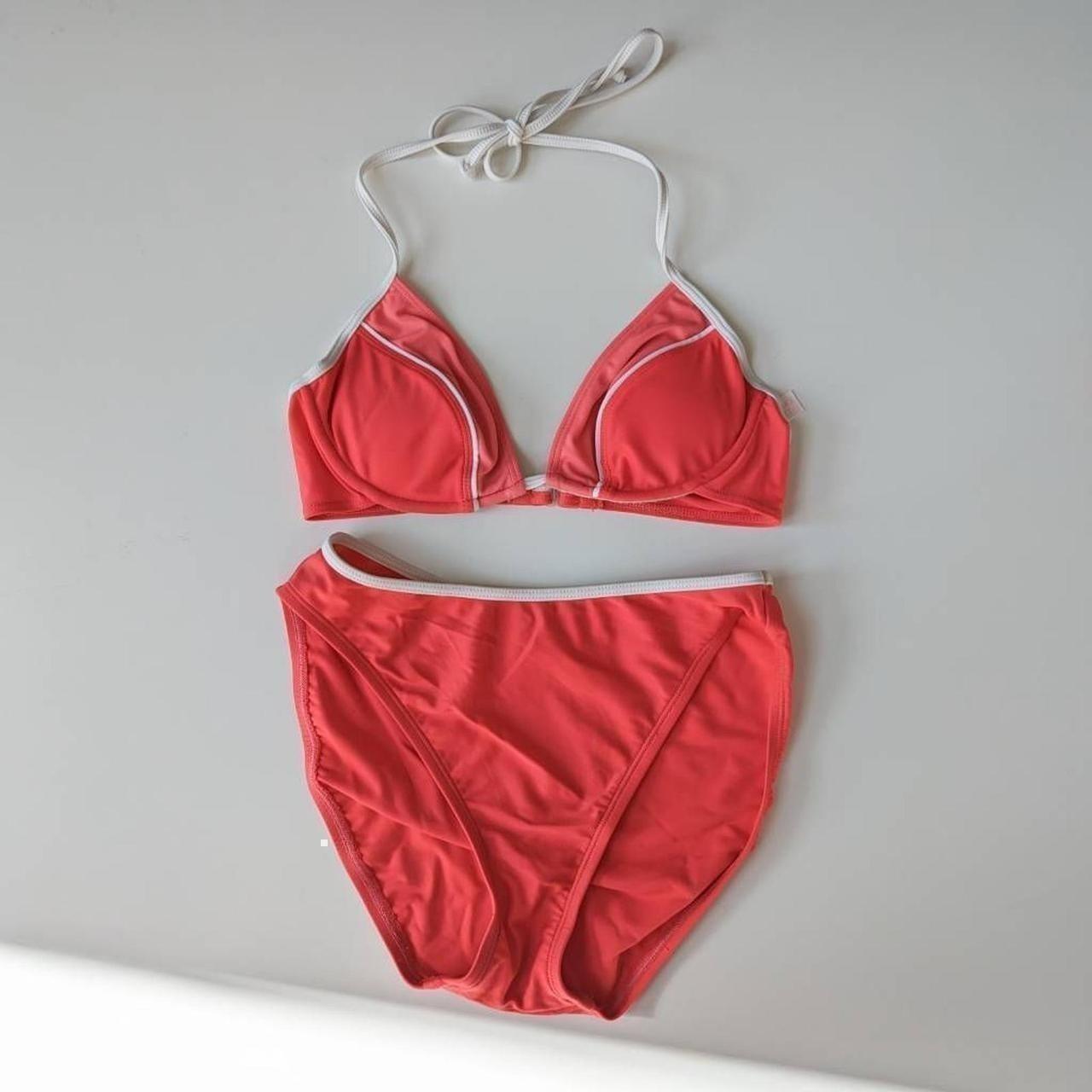 Victorias Secret Womens Halter Bikini Swimsuit Pink Depop