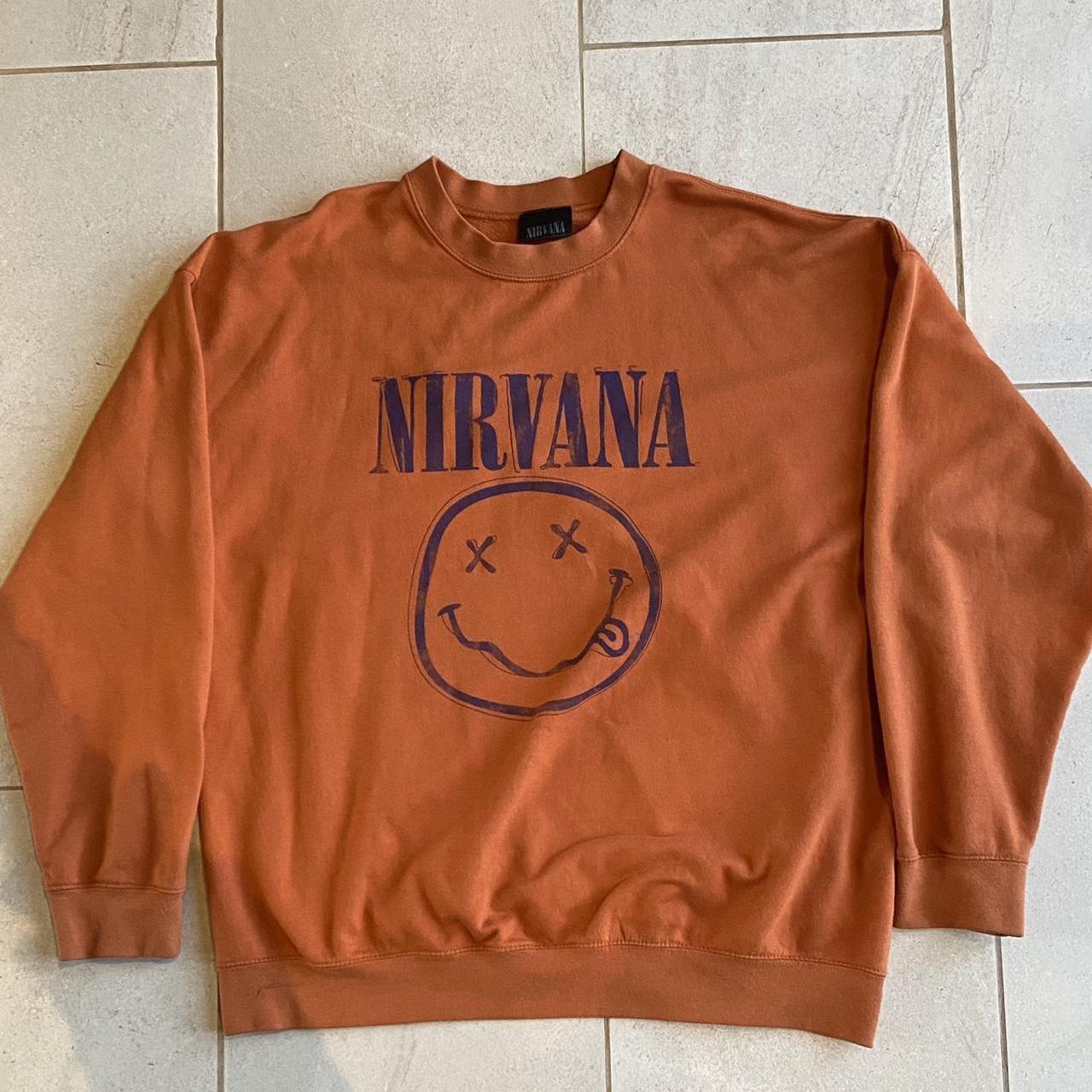 Nirvana sweater 🧡 Oversized baggy fit, could fit... - Depop