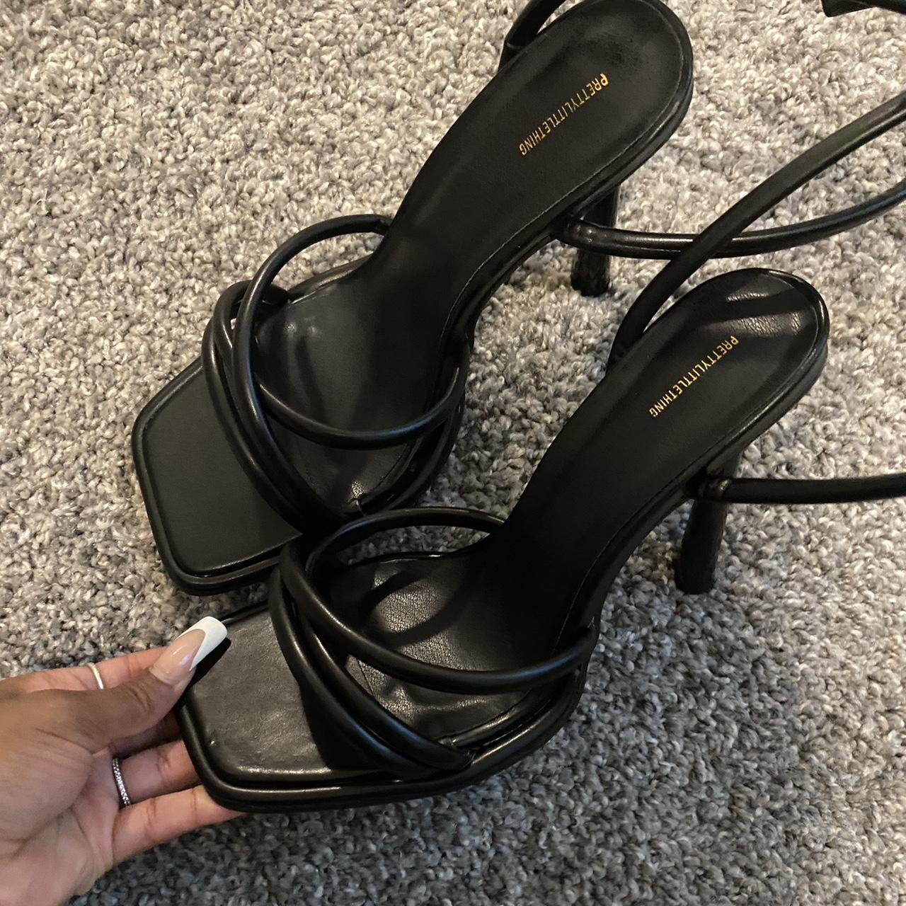 Worn once Black heels from PrettyLittleThing - Depop