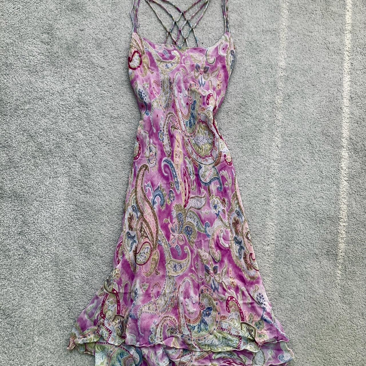 Vintage rene derhy pink paisley multi colour fairy... - Depop