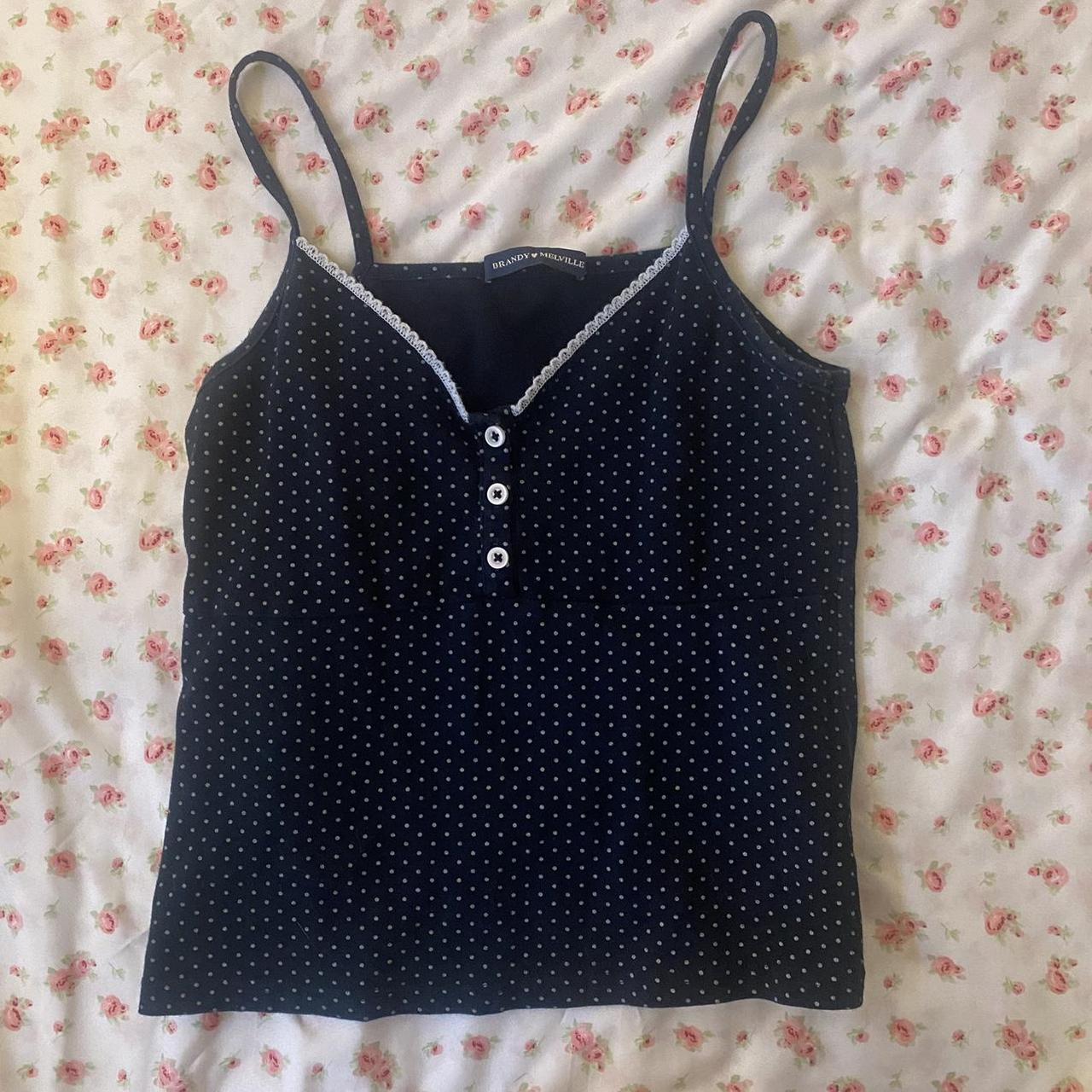 🤍🪬 brandy melville tiffany polka dot cami/tank... - Depop