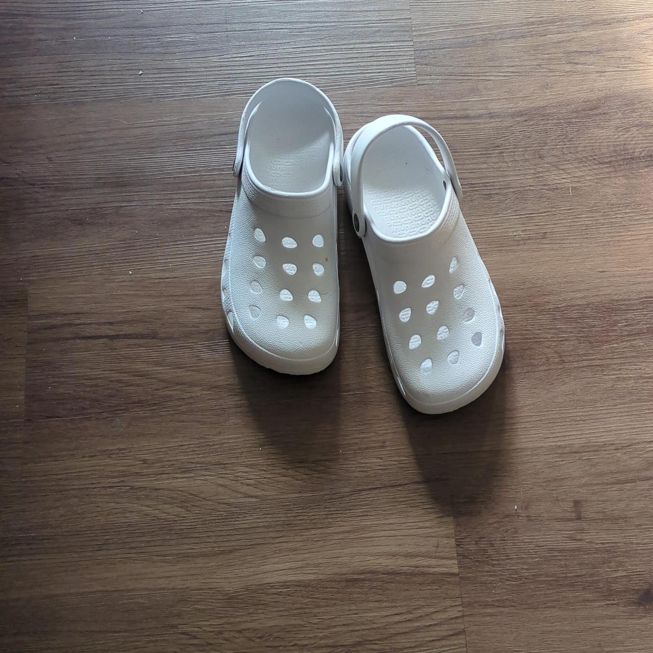 White knock off Crocs,only worn once Size 8 - Depop