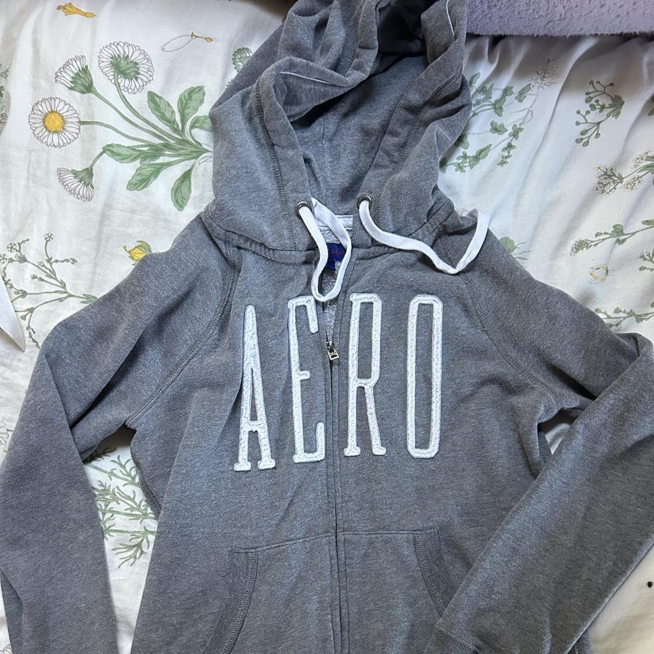 grey Aeropostale zip up size small in good... - Depop