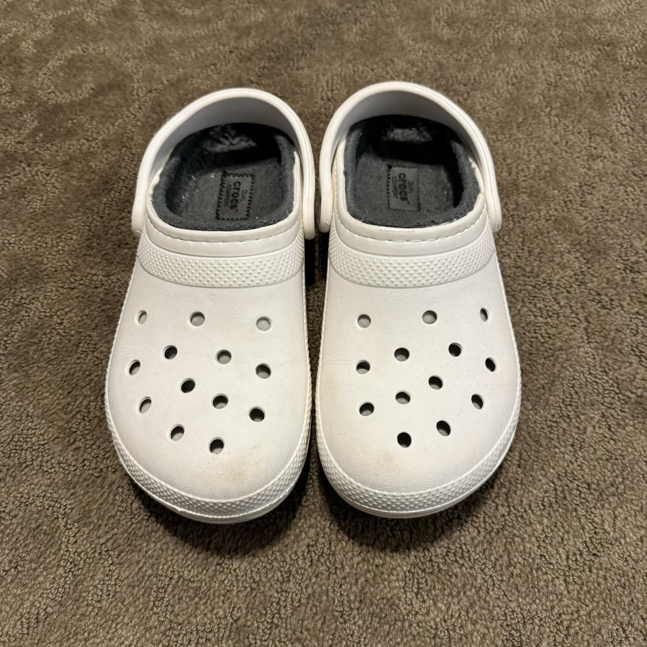 white crocs size women’s 9, men’s 7 worn, but still... - Depop