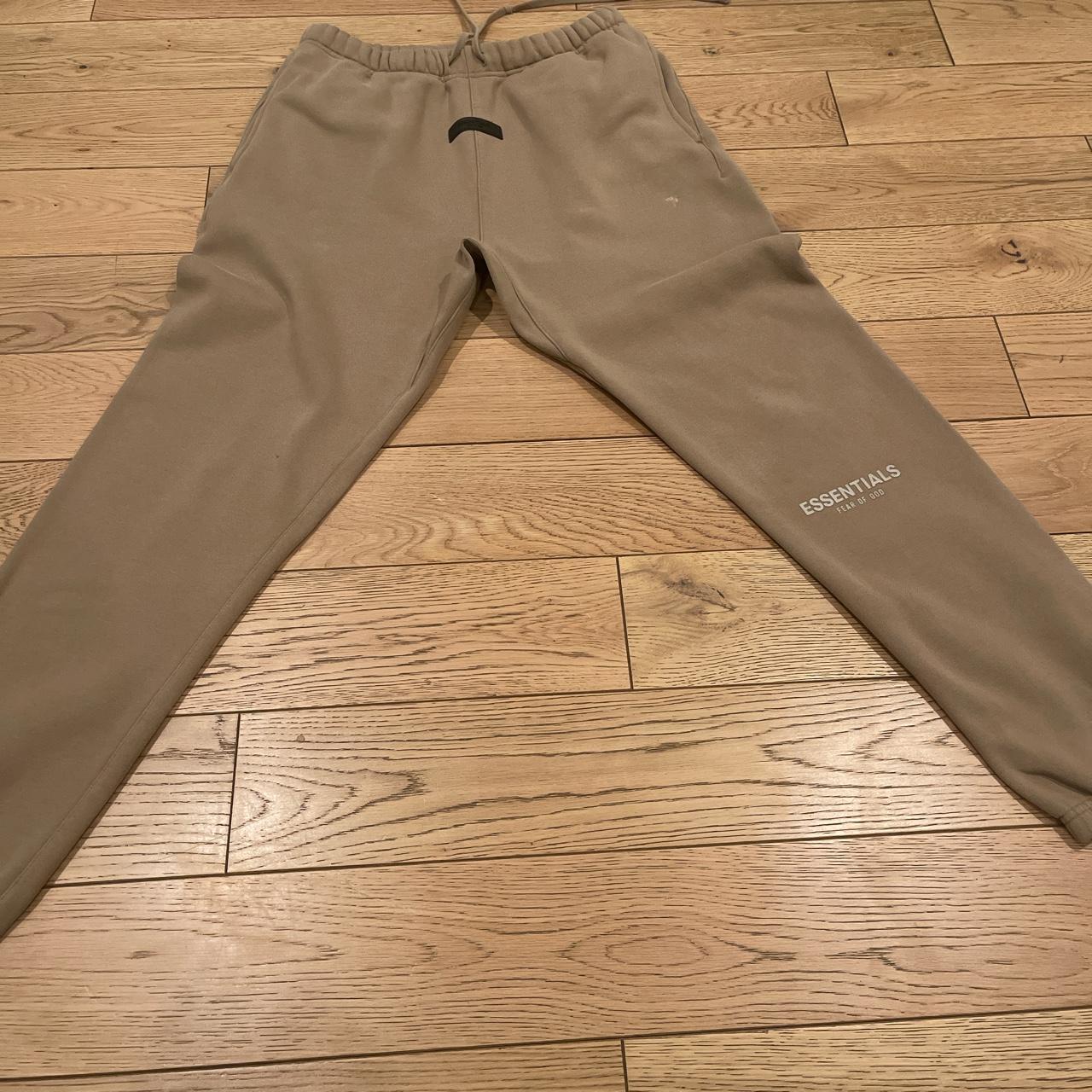 Tan essentials pants Size medium Some wash fade on... - Depop
