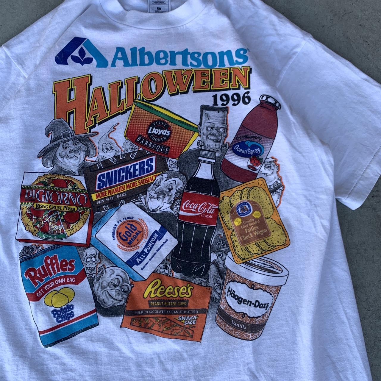 Vintage Albertsons Halloween Snack Tee Shirt 1990s... - Depop