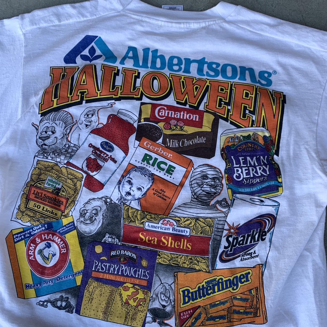 Vintage Albertsons Halloween Snack Tee Shirt 1990s... - Depop