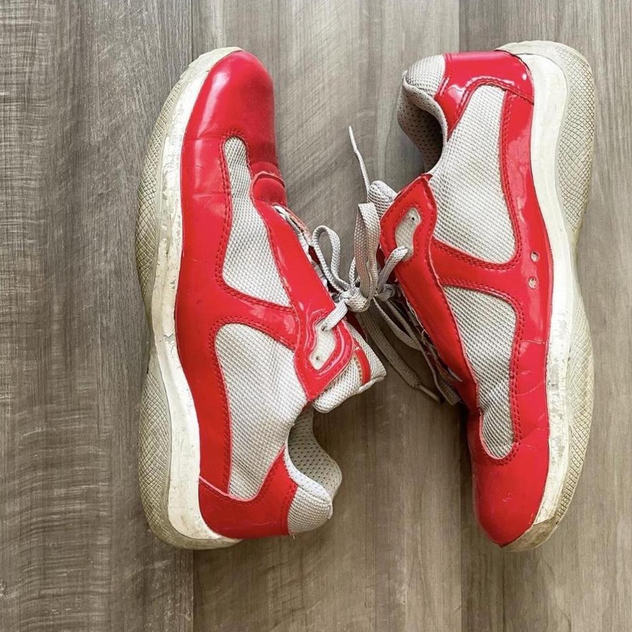 Prada Vintage Americas Cup Patent Leather Red... - Depop