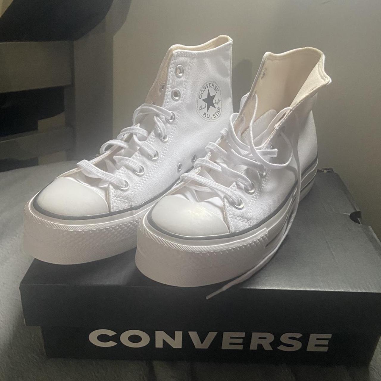 White Platform Converse W 8 Brand new Retail:... - Depop