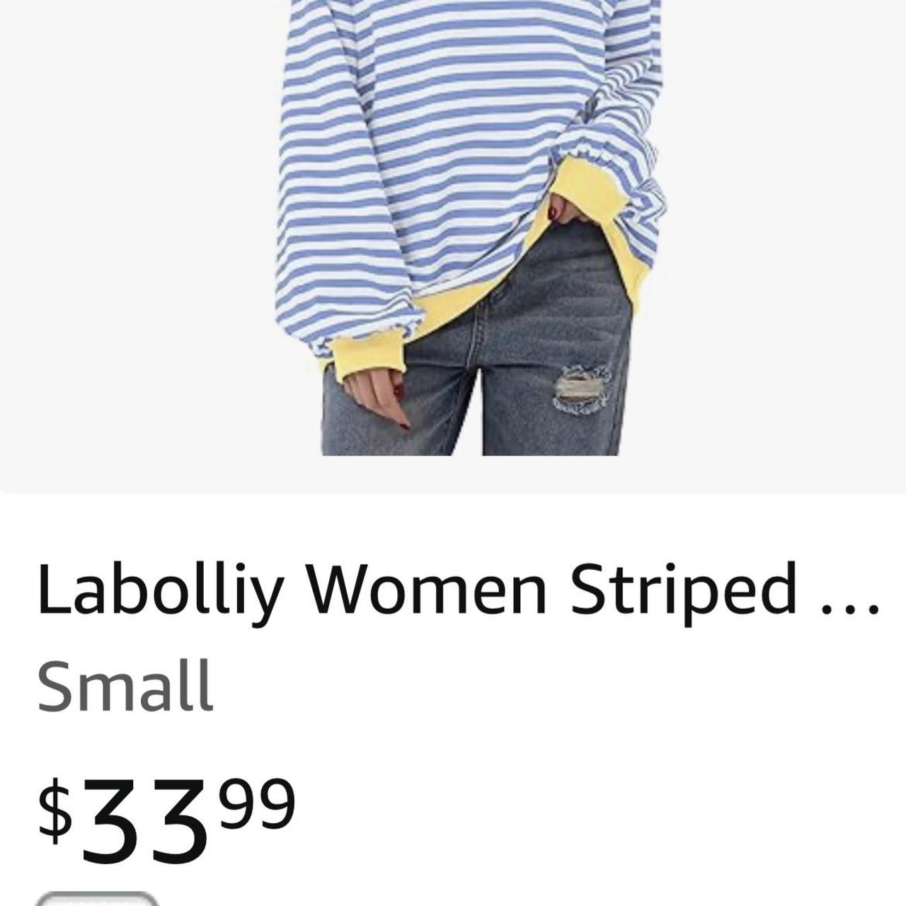 Brandless Oversized Stripped Shirt - free people... - Depop