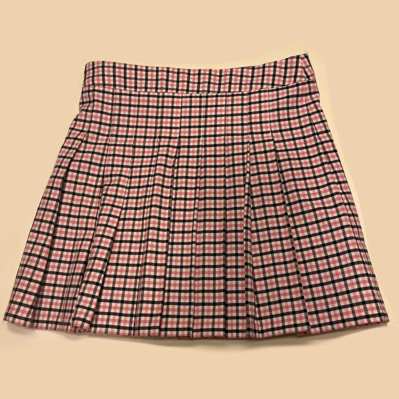 Bershka Women's Pink and Black Skirt | Depop