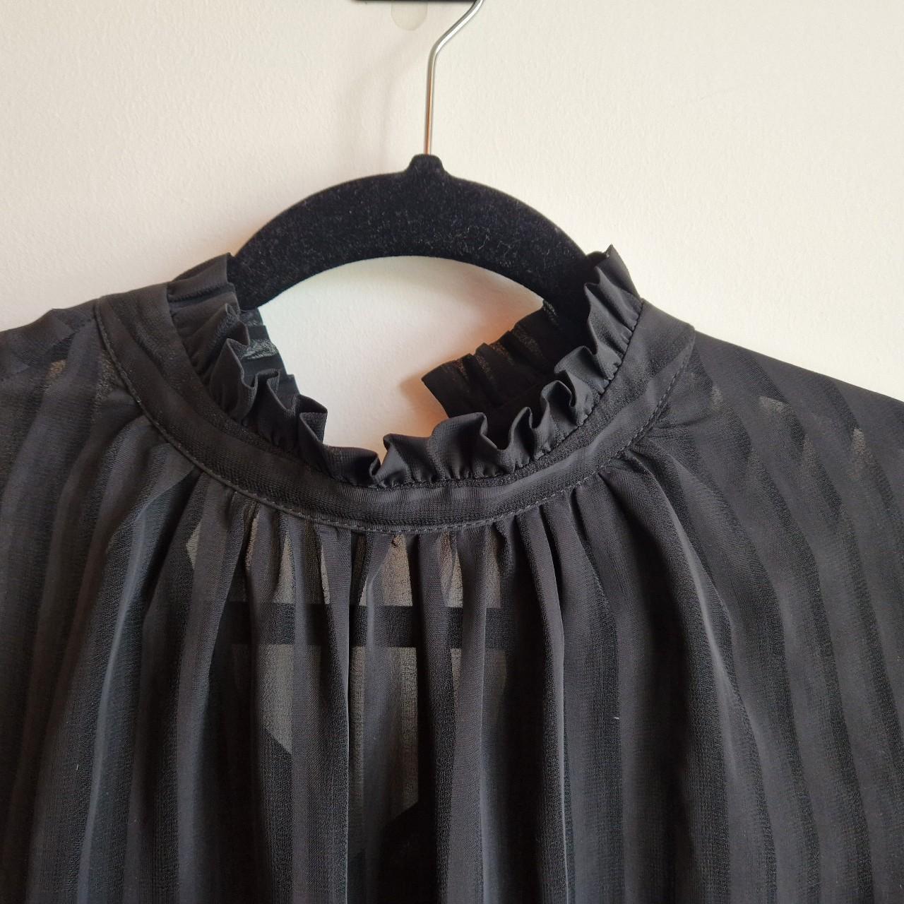 Sheer black fitted Blouse Description: sheer black... - Depop