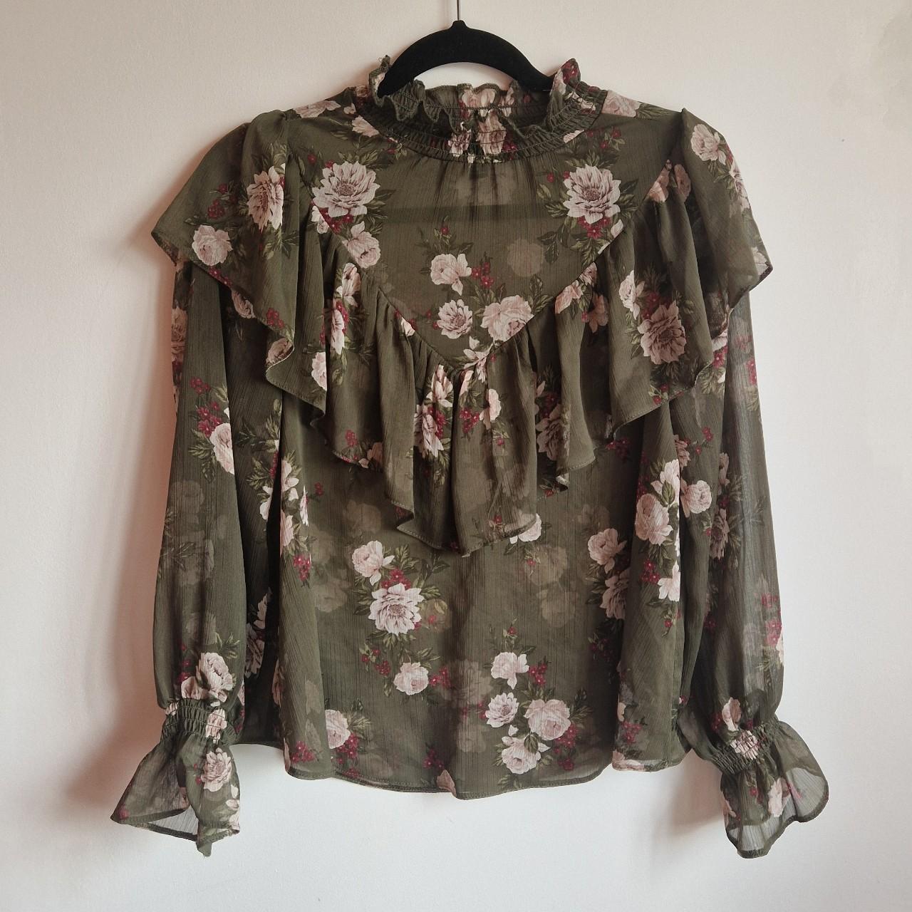 New Look Sheer Flower Blouse Brand: New Look Size:... - Depop