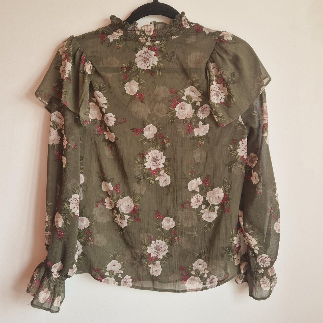 New Look Sheer Flower Blouse Brand: New Look Size:... - Depop