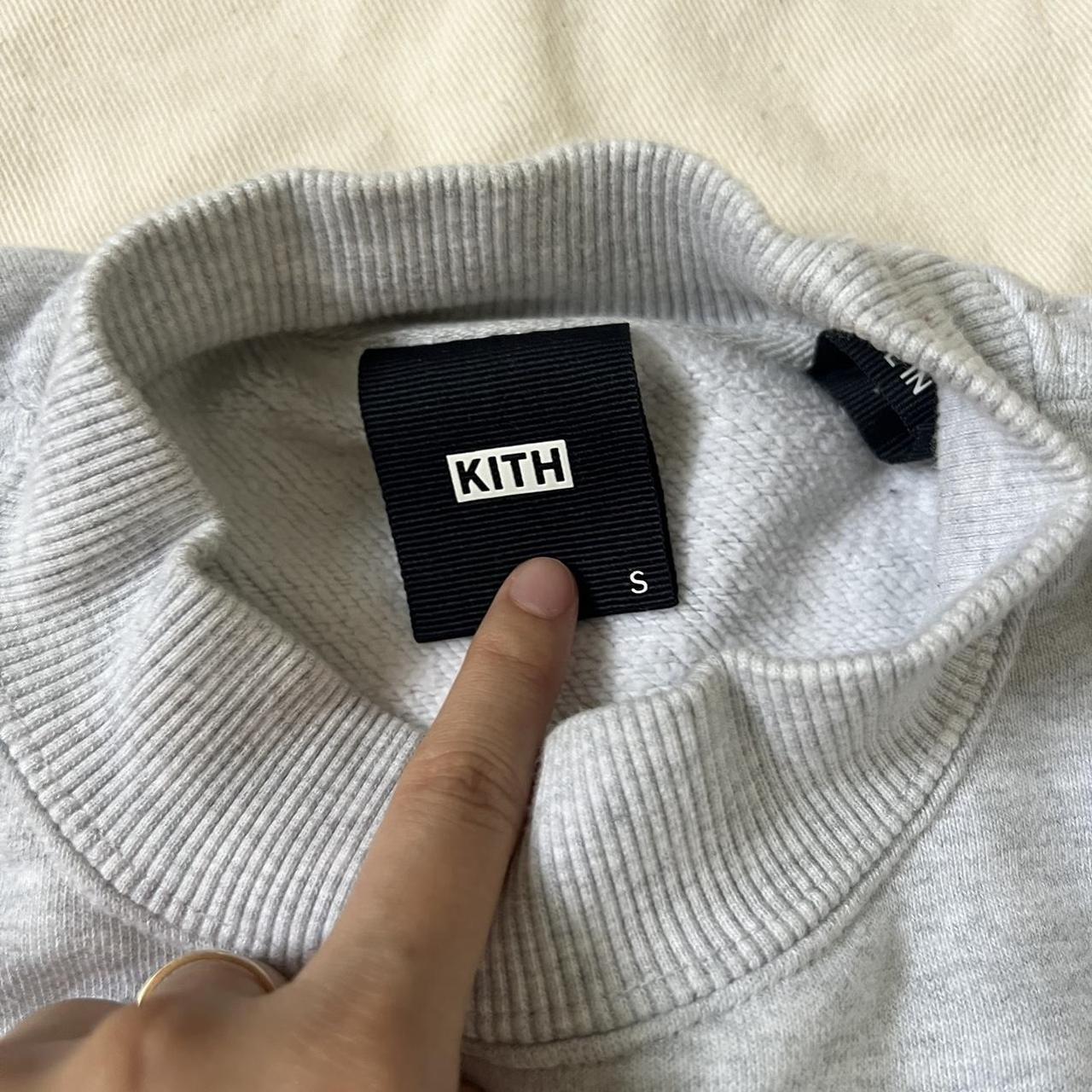 grey kith small box logo mockneck sweatshirt -... - Depop