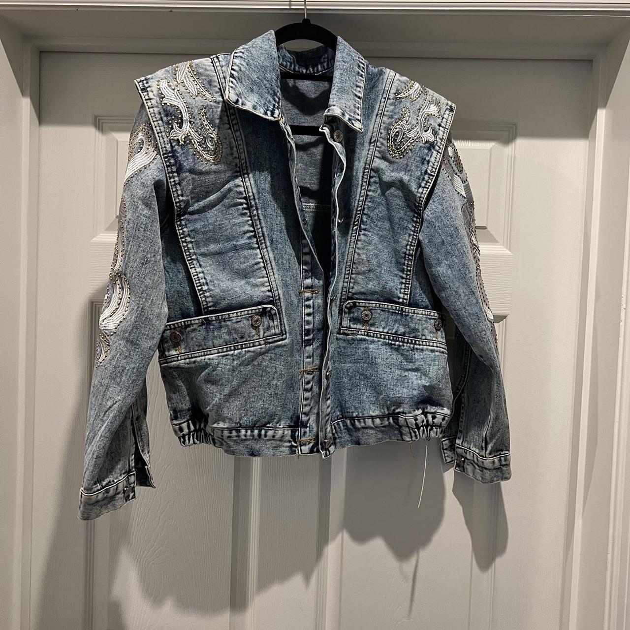 Souk and sepia embellish denim jacket - Depop