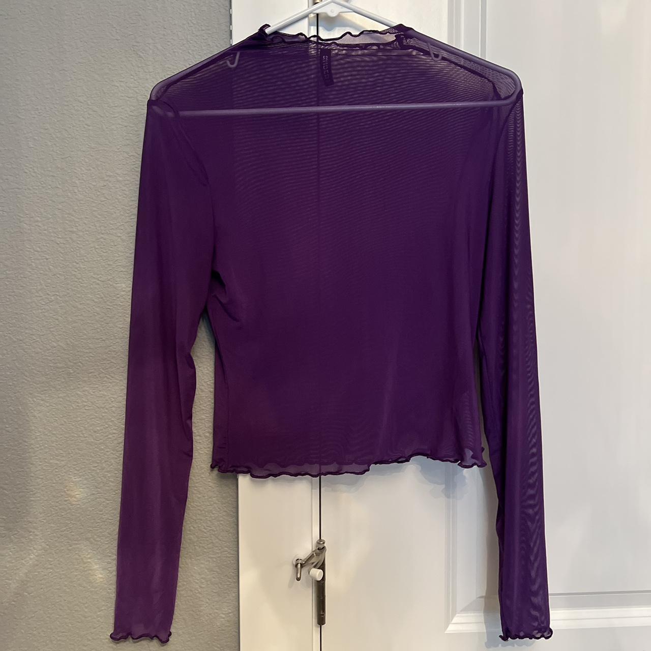 Purple Mesh Long Sleeve - Depop