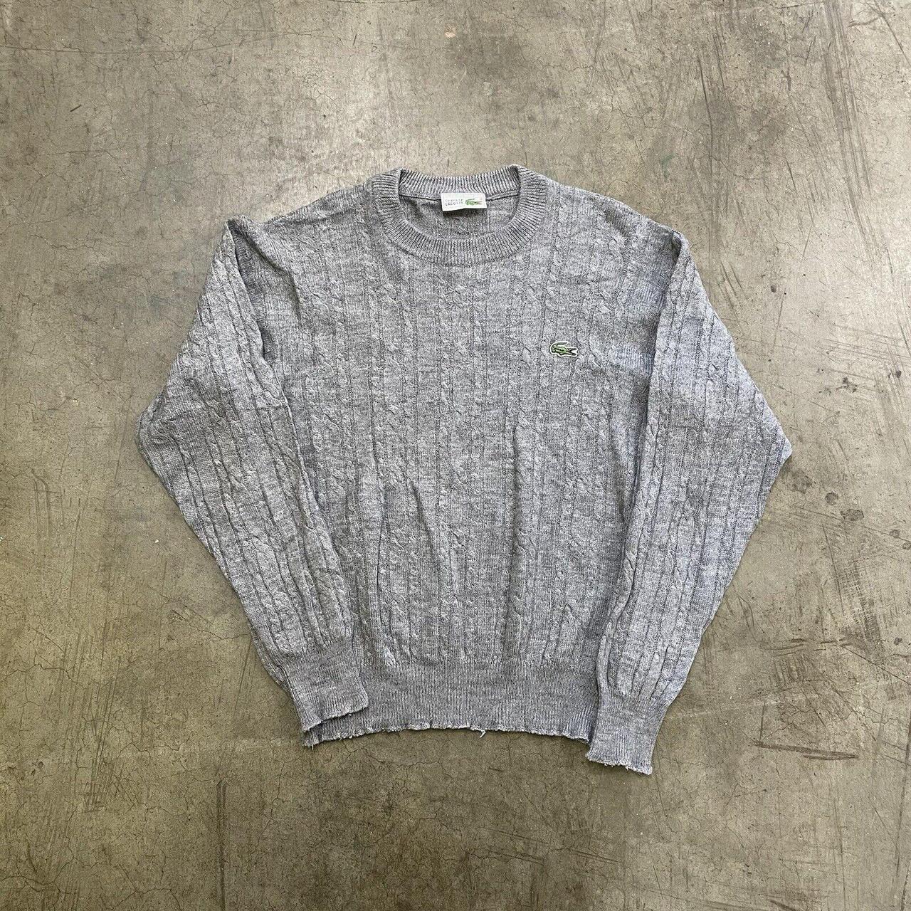 Lacoste Chemise Jumper Knit Crew Neck Vintage... - Depop