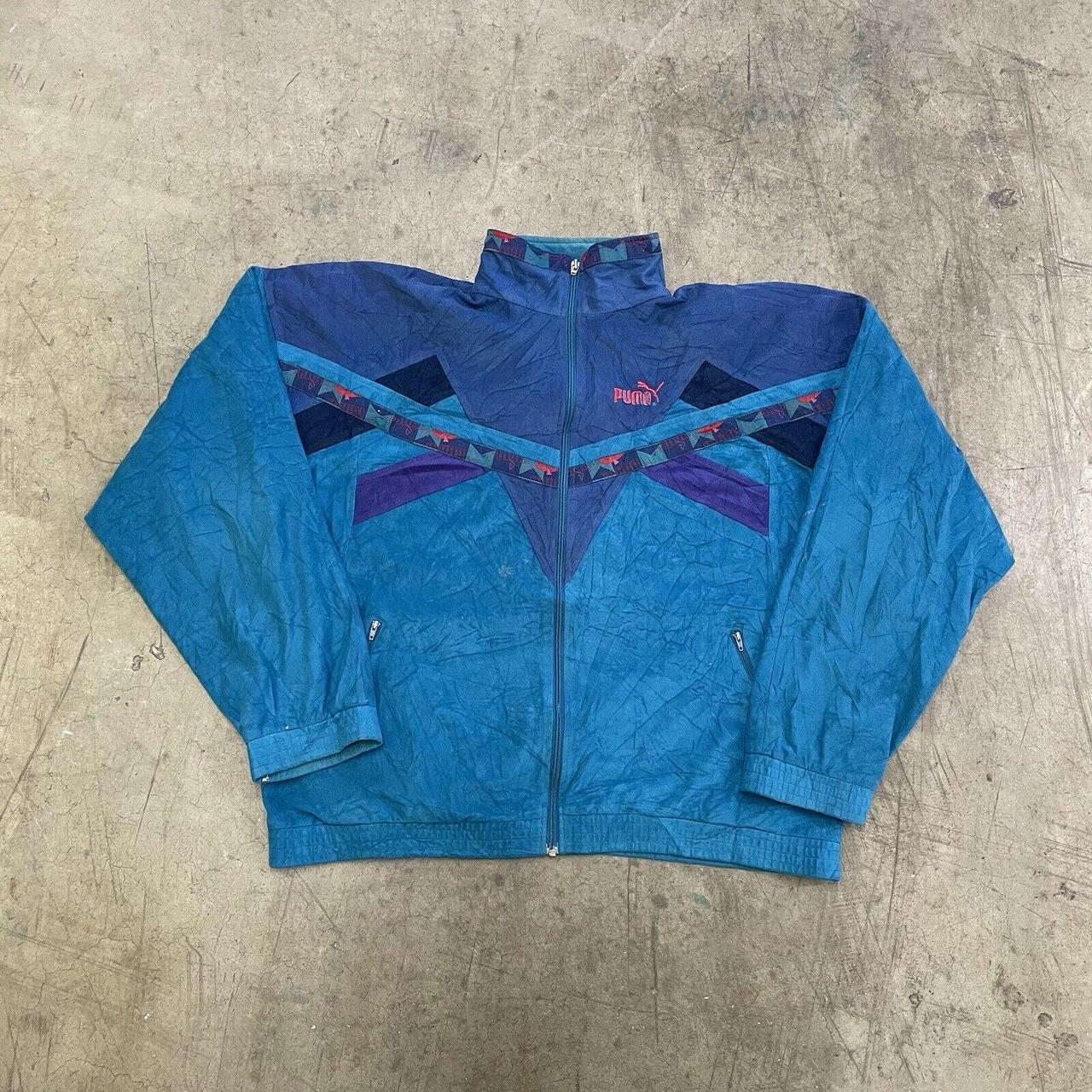 Puma Vintage Track Jacket 90s Sports Full-Zip Top,... - Depop