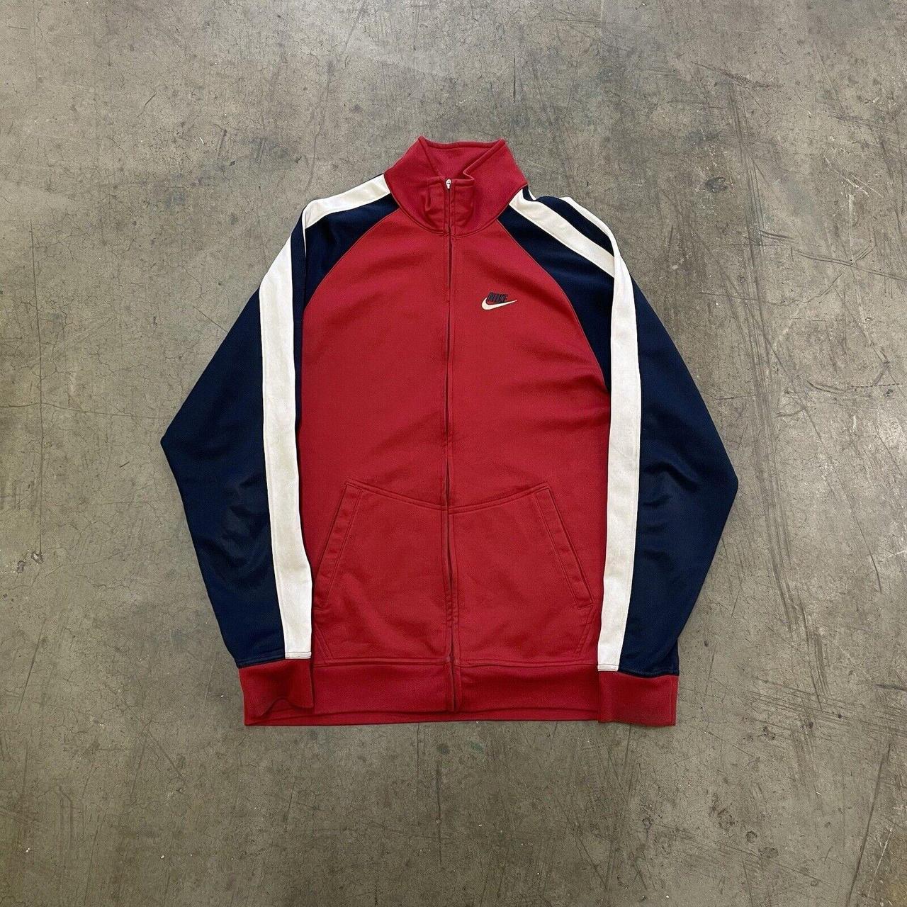 Nike Track Jacket Y2K Swoosh Vintage Sports Full-Zip... - Depop