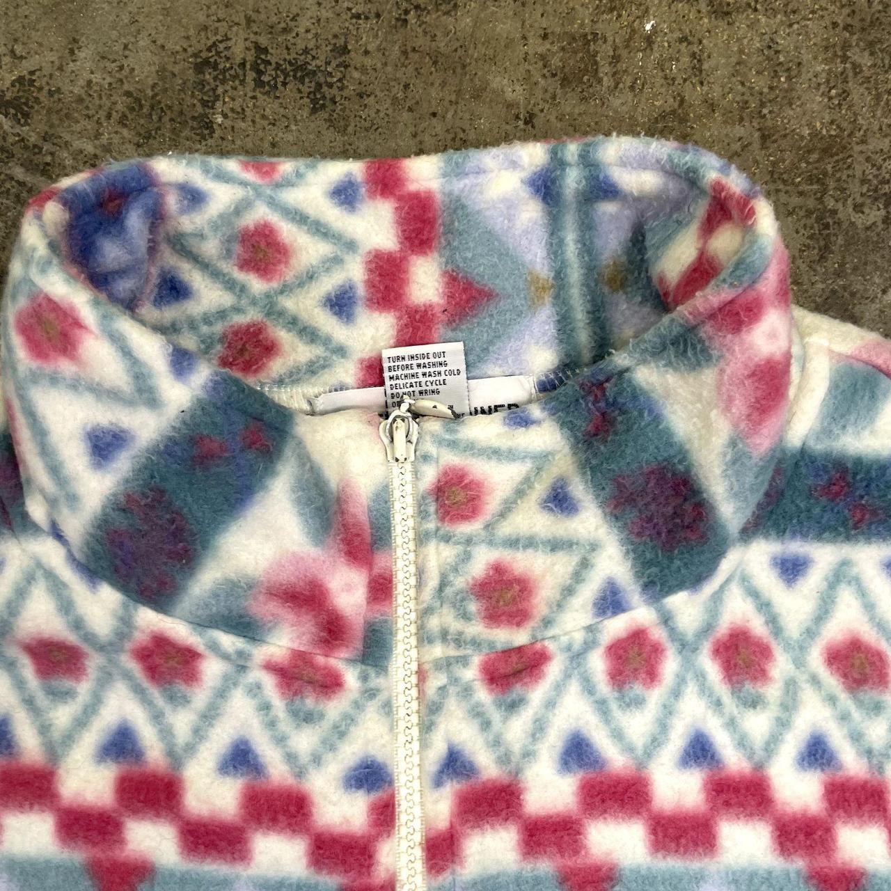 Vintage Crazy Fleece Hoodie USA Patterned Jumper... - Depop