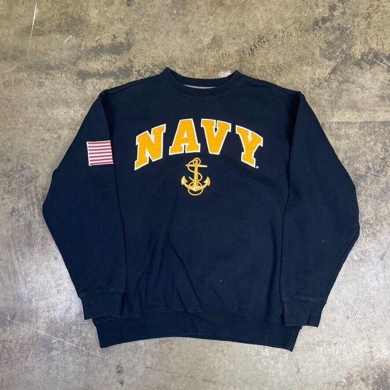 Navy USA Sweatshirt Vintage 90s Nautical Sports... - Depop