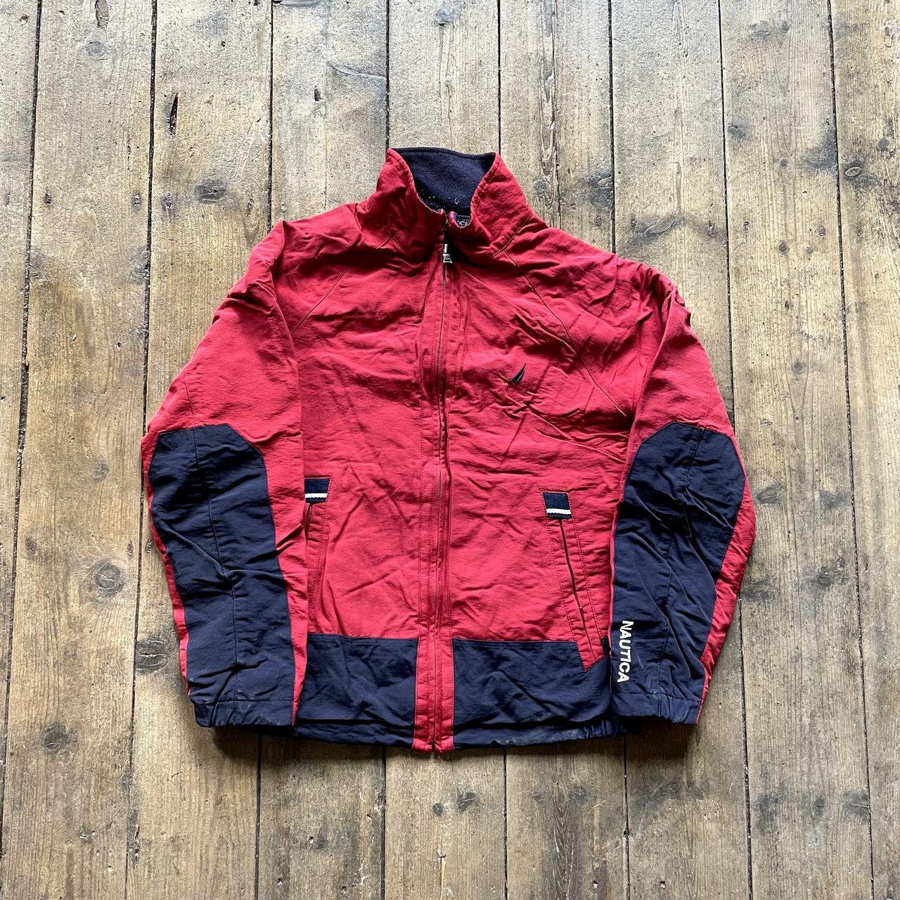 Nautica Rain Jacket Vintage Reversible Fleece Lined... - Depop