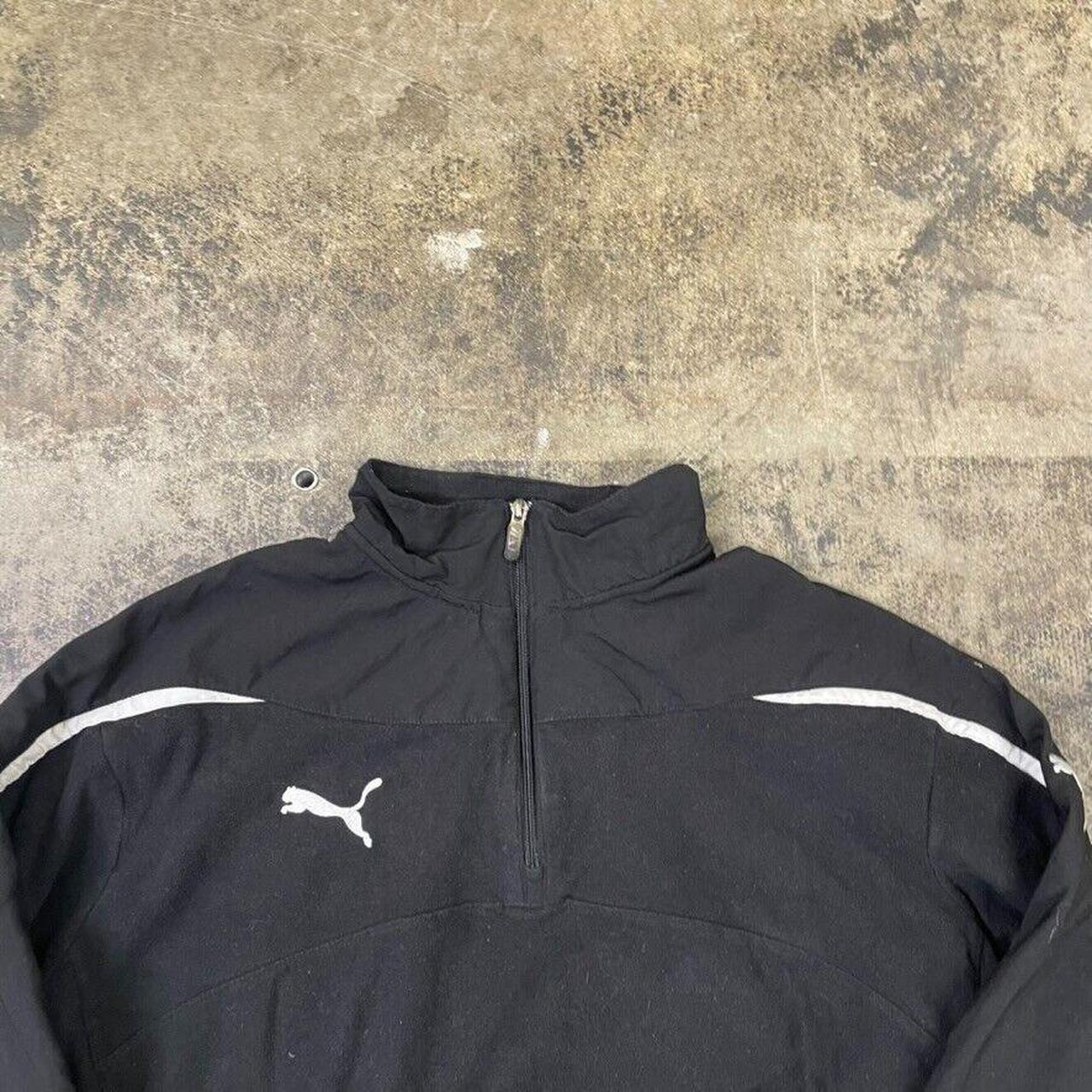 Puma Fleece Vintage Sports Half-Zip Jacket, Black,... - Depop