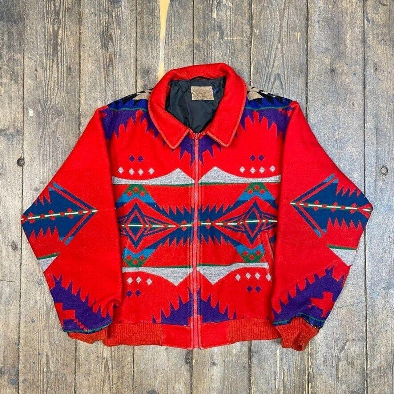 Pendleton Bomber Jacket Tribal Vintage Aztec Wool... - Depop