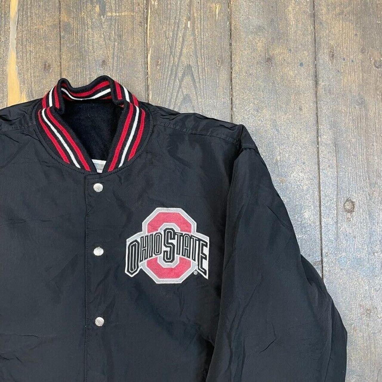 Letterman Varsity Bomber Jacket Ohio State Leather... - Depop