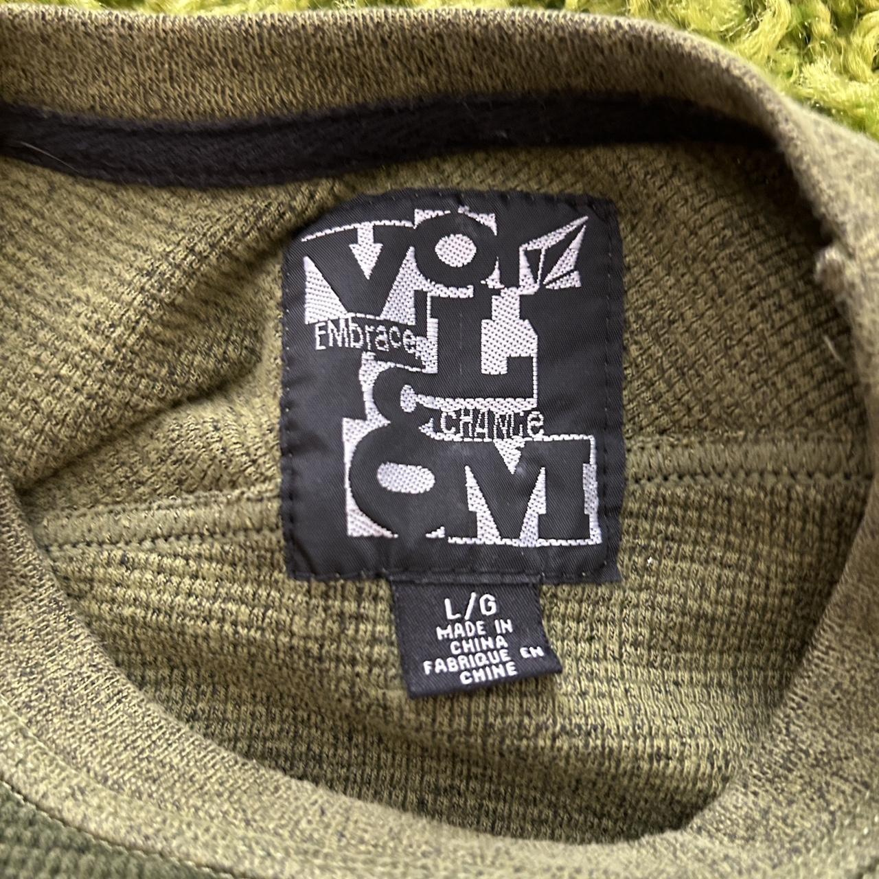 Y2K Volcom Green Striped Sweater size... - Depop