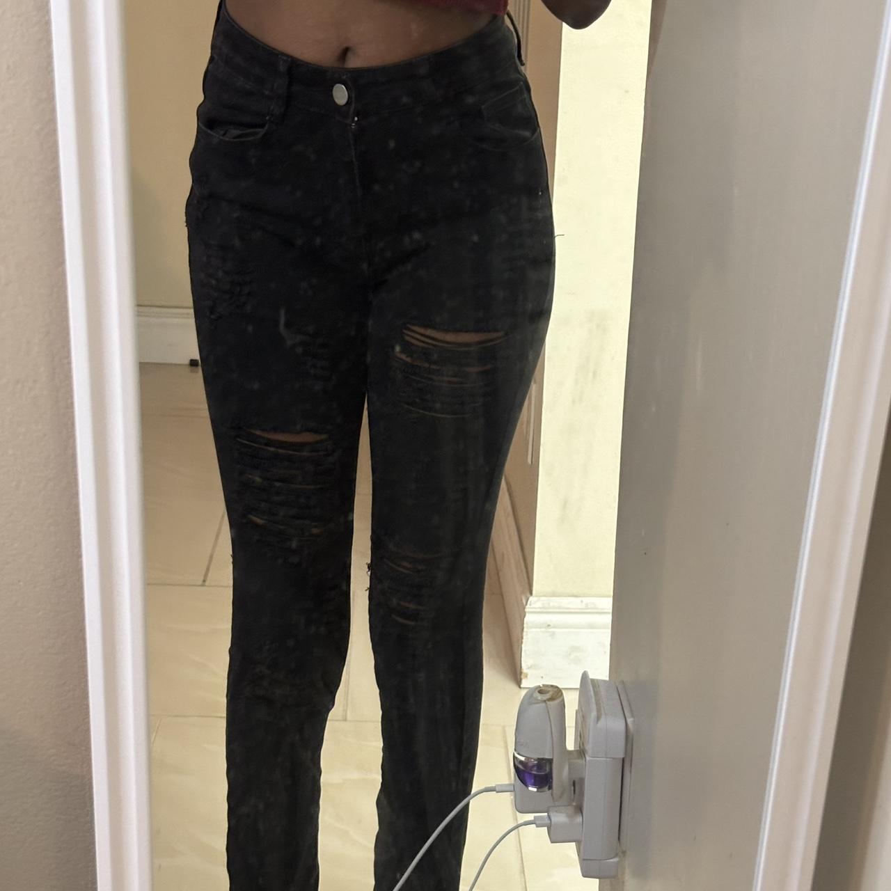 Black skinny jeans with rips cute also makes your... - Depop