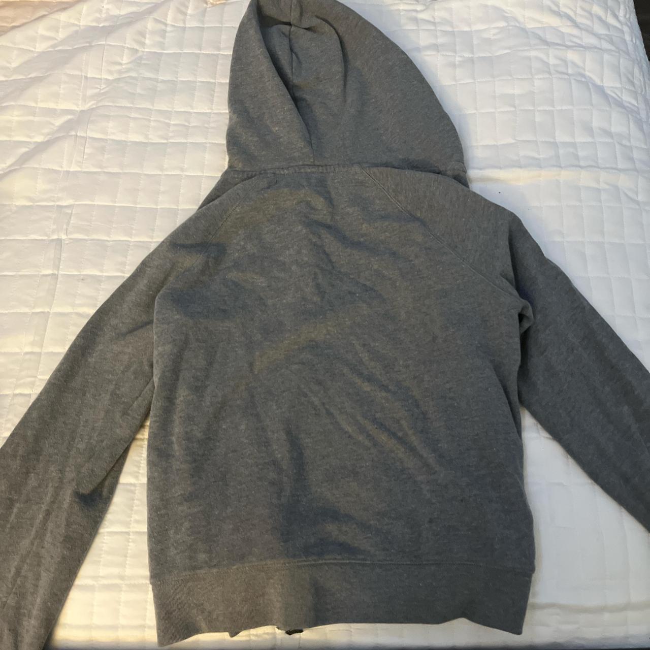 Aeropostale grey and pink zip up hoodie Size: large - Depop
