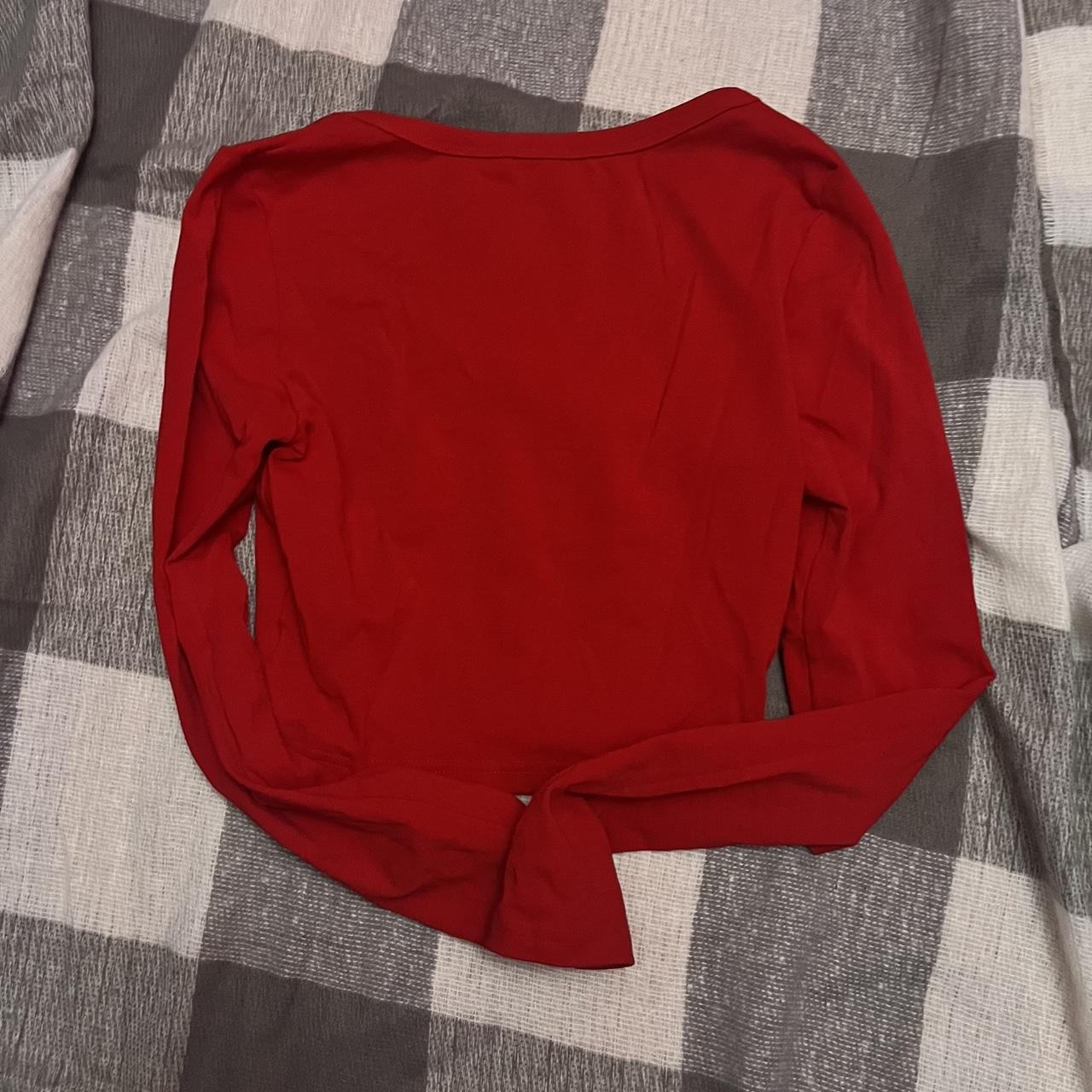 super cute small red cropped shirt #cropped #red - Depop