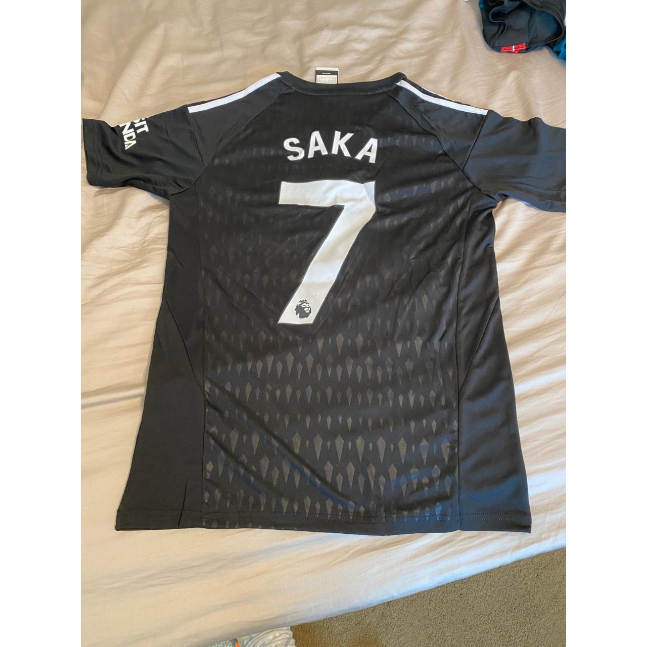 Arsenal Black Kit Bukayo Saka Jersey FITS LIKE A... - Depop