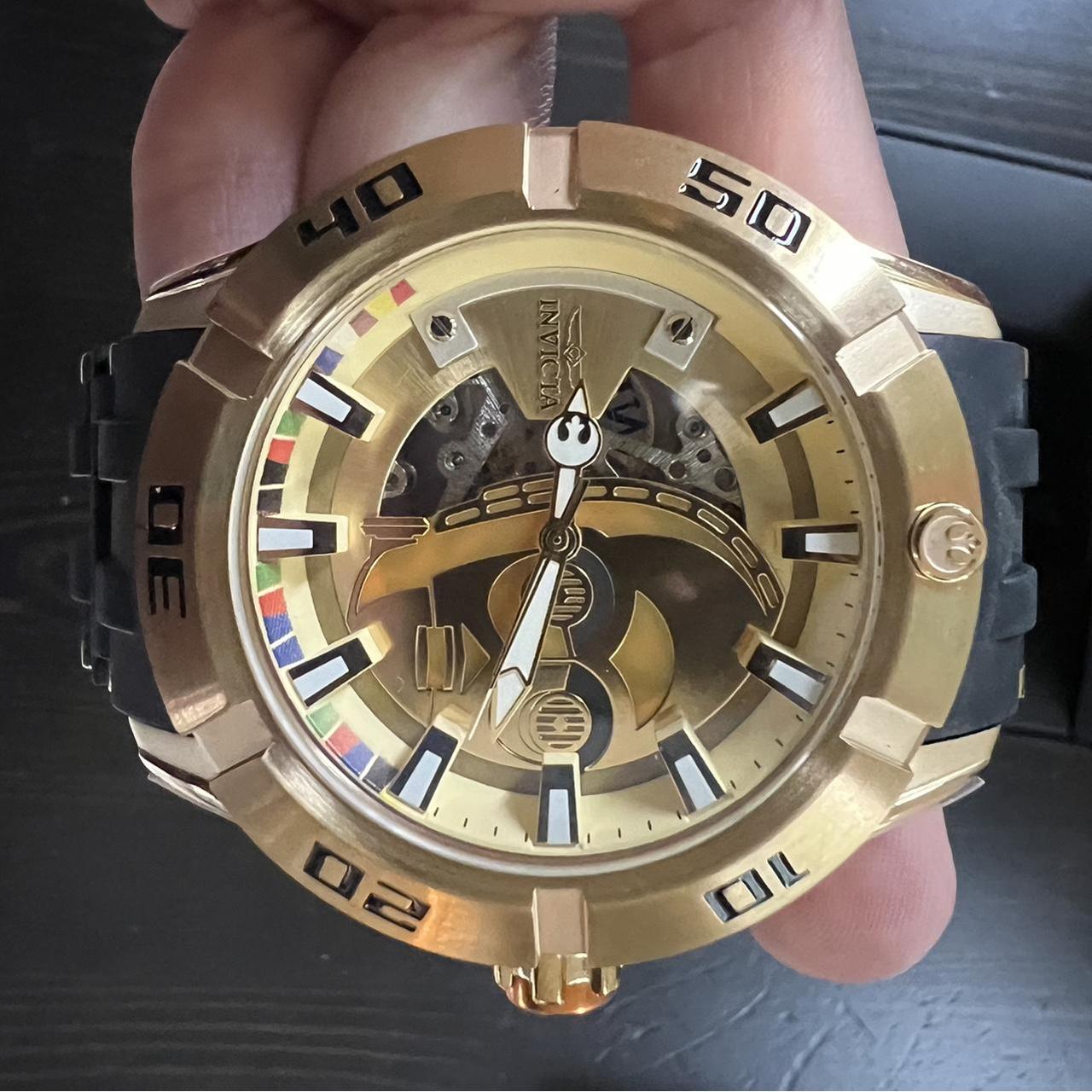 Invicta stars wars collab - c3p0 men’s watch , gold... - Depop