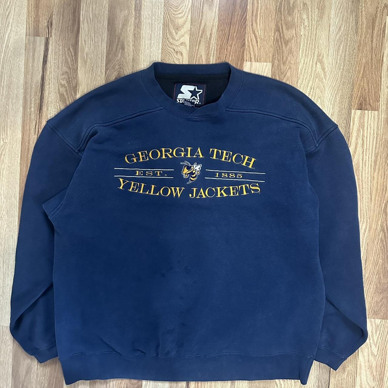 Vintage Georgia Tech Yellow Jackets navy crewneck... | Depop