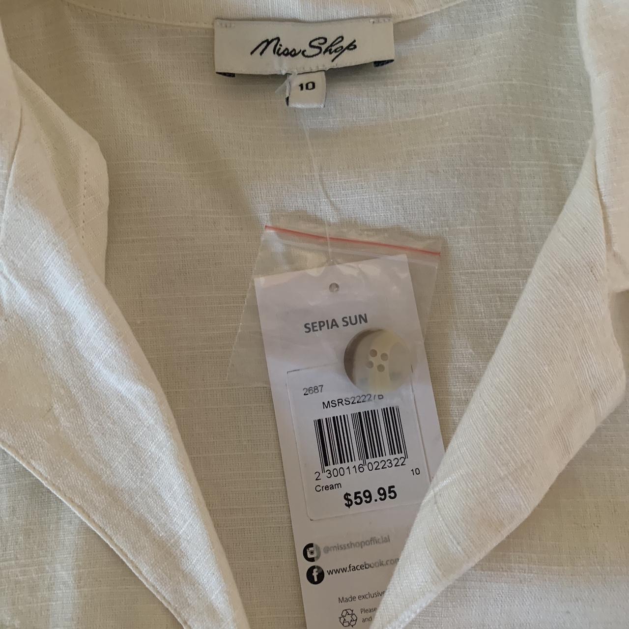 brand new miss shop button up shirt Cropped Never... - Depop