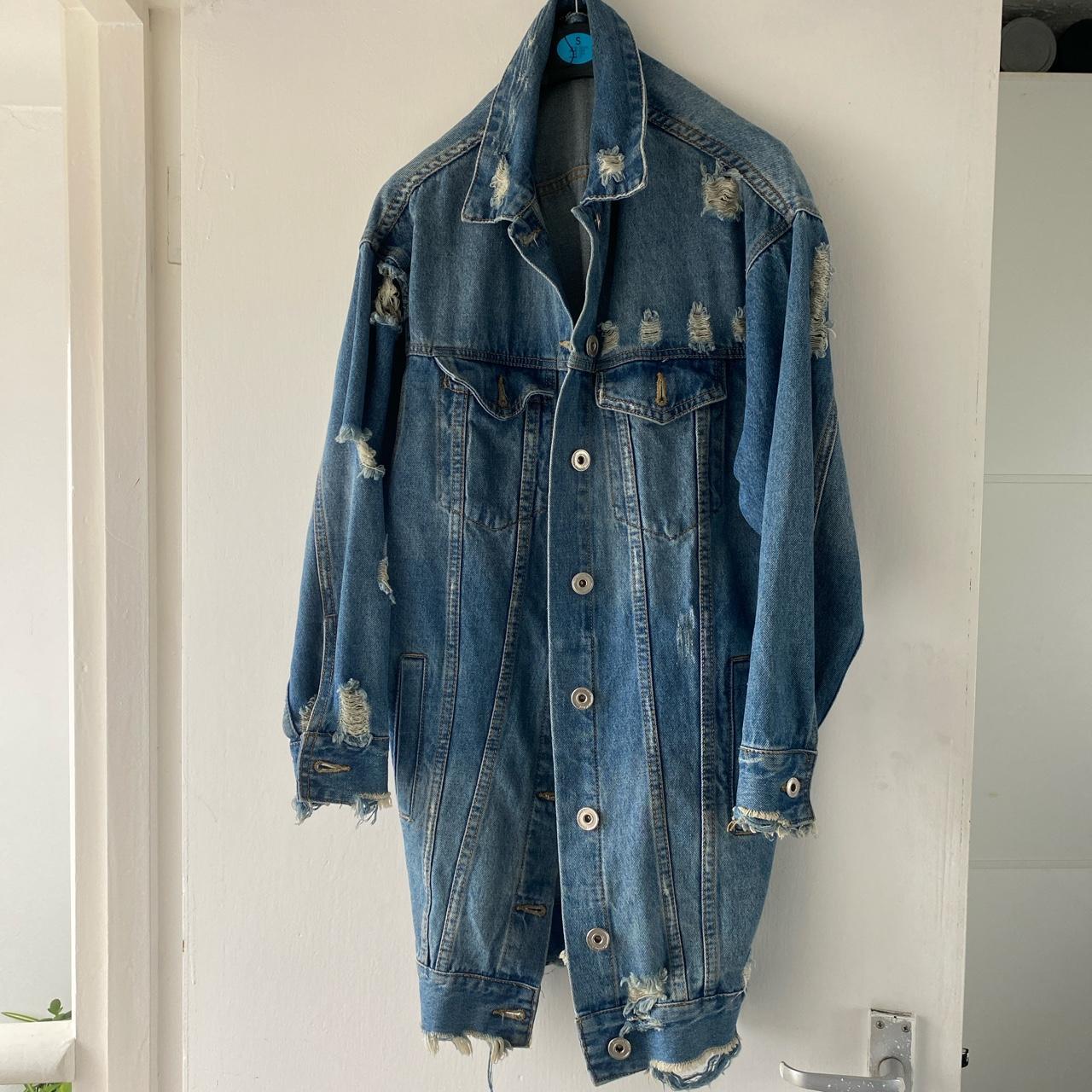 Light Blue Ripped Denim Jacket - The two top... - Depop