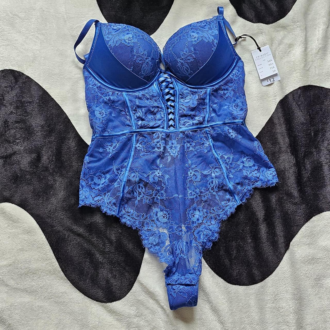 Primark Blue Lace Bodysuit Brand new with tags Is... - Depop