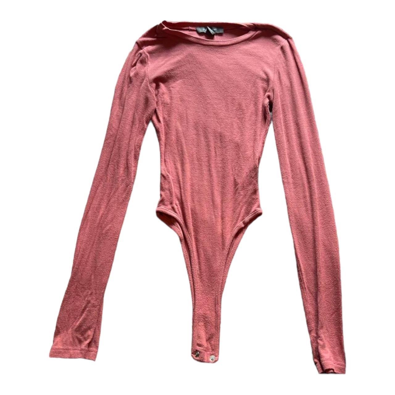 Dusty pink ribbed primark body suit size xxs - Depop