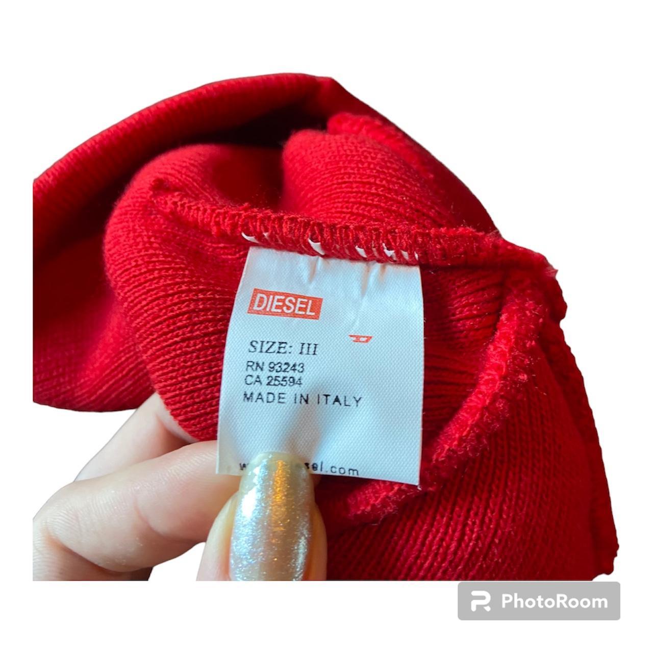 Diesel red logo text beanie hat brand new with tags... - Depop