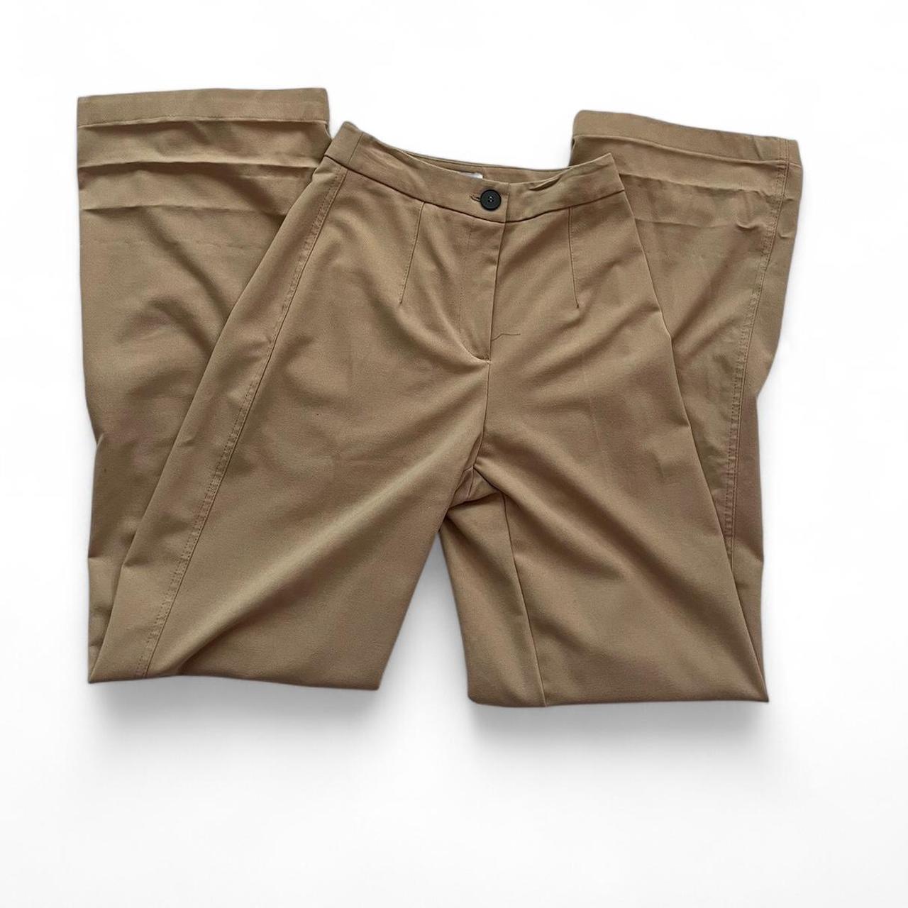 beige high rise dress pants from bershka size... | Depop