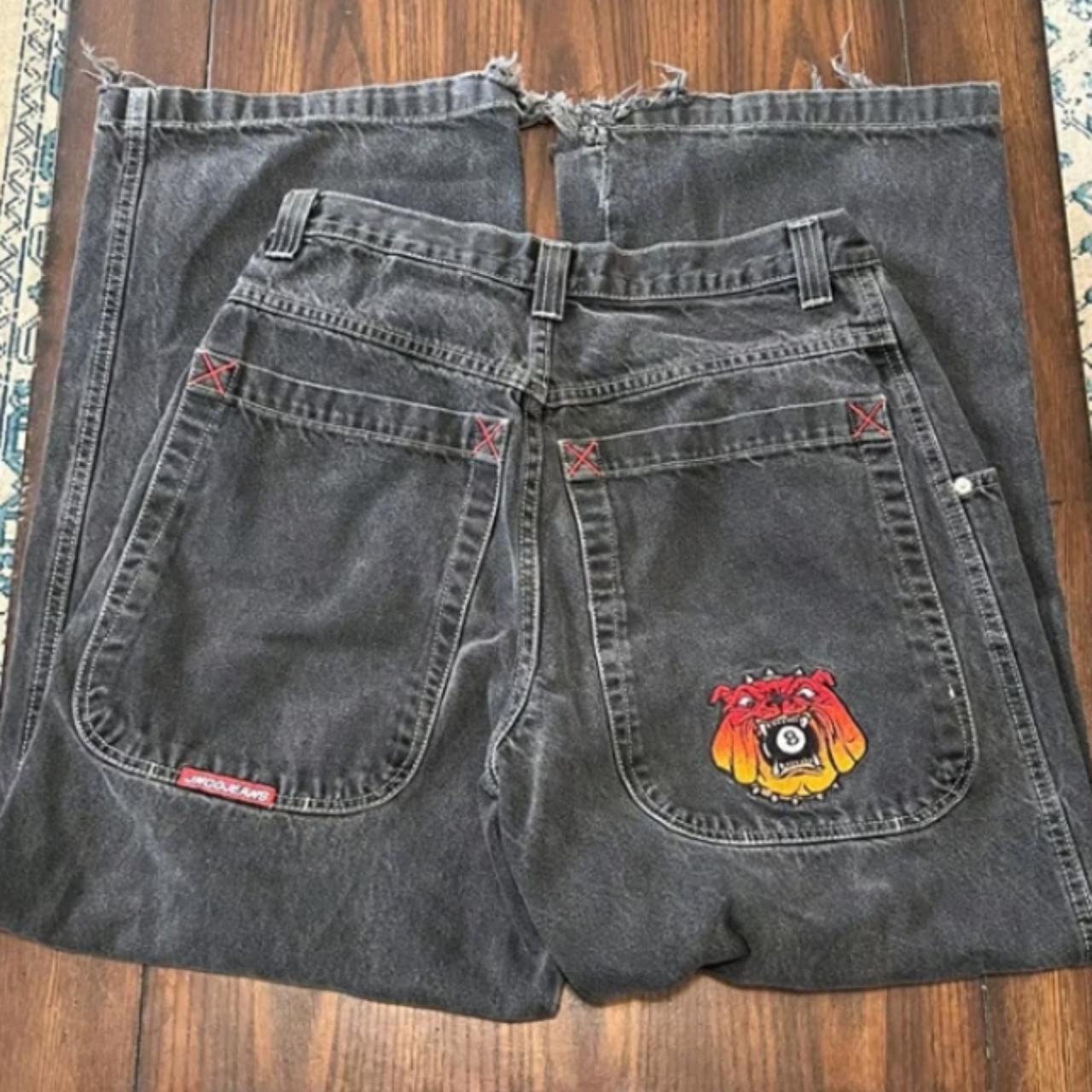 JNCO Jeans 8 Ball Bulldog Embroidered Patch Black... - Depop